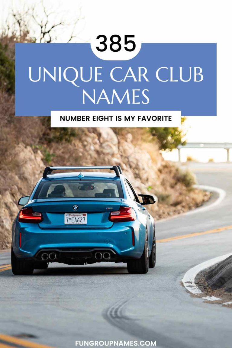 385 Creative Car Club Names!