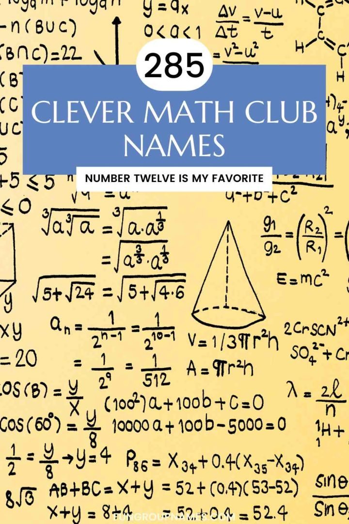 285 Clever Math Club Names For Your Group